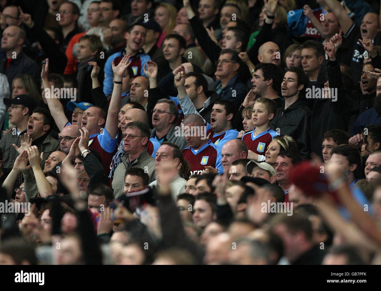 Aston villa fans celebrate in stands hi-res stock photography and ...