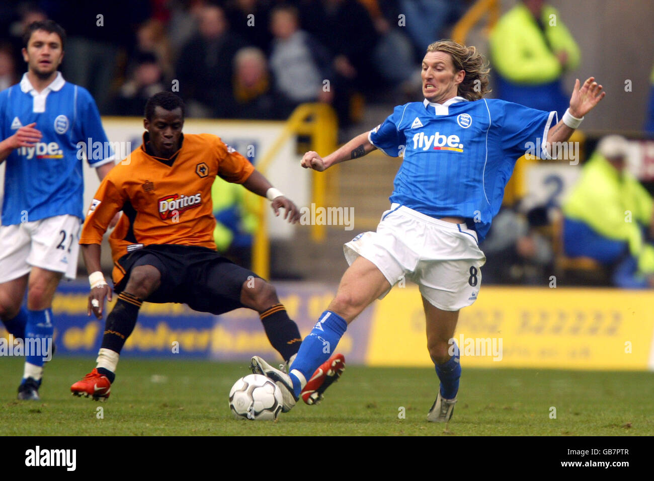 Wolverhampton Wanderers' Henri Camara and Birmingham City's Robbie ...