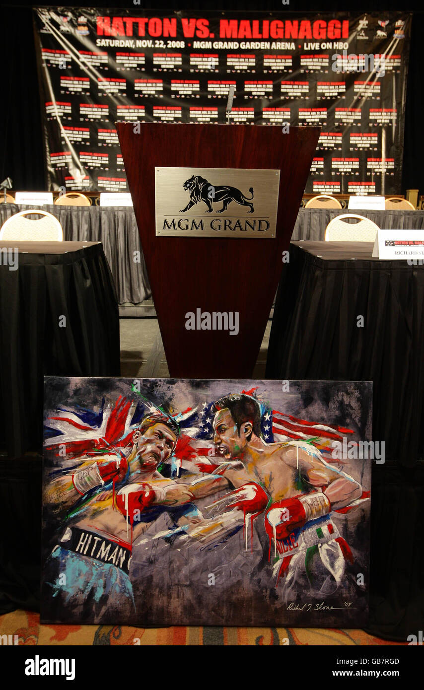 A painting of Ricky Hatton and Paulie Malignaggi by artist Richard ...