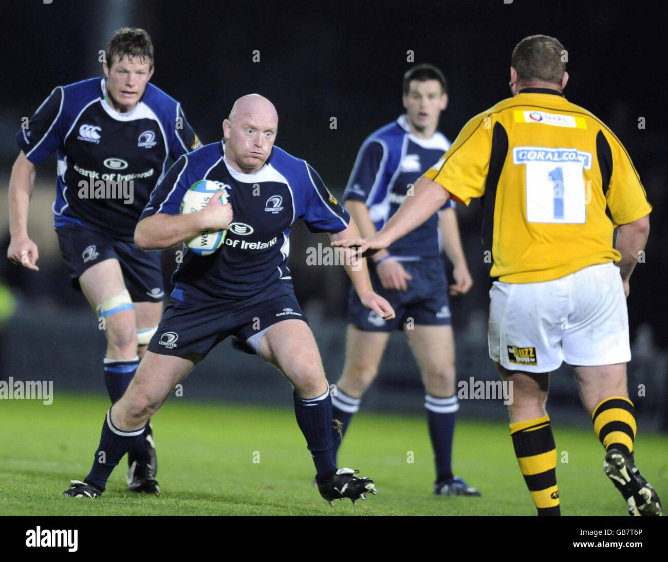 Leinster's Luke Fitzgerald in action with London Wasps' Tim Payne ...