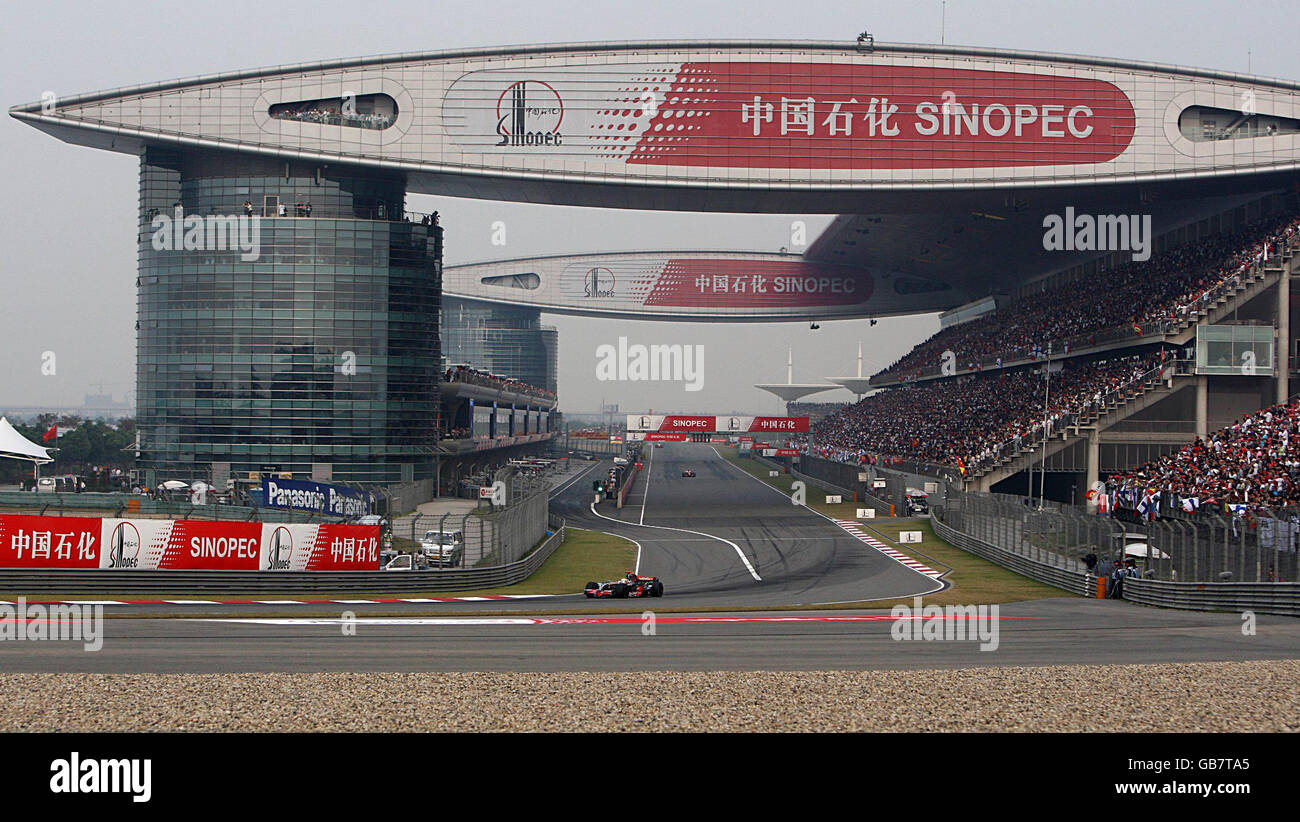 McLaren Mercedes' Lewis Hamilton on the first corner during the Formula ...