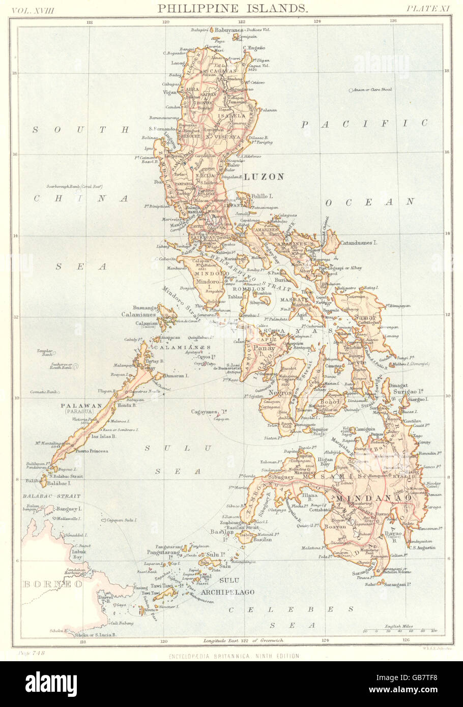 PHILIPPINES: Philippine Islands. Britannica 9th edition, 1898 antique ...