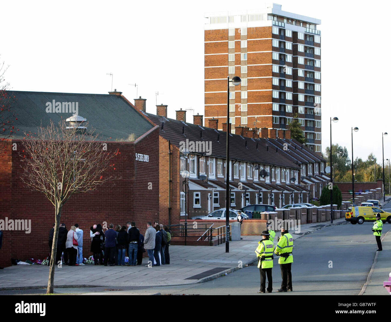 A general view of the scene where Joseph Lappin, 16, was stabbed to ...