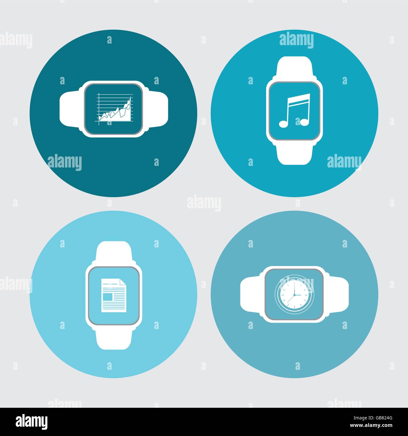 Watch icon. Wearable technology design. Vector graphic Stock Vector ...