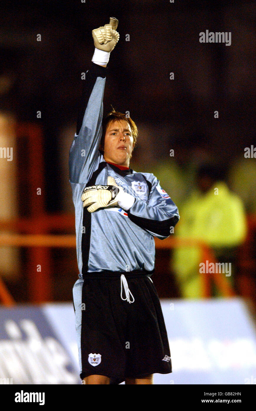 Exeter citys goalkeeper martin rice hi-res stock photography and images ...