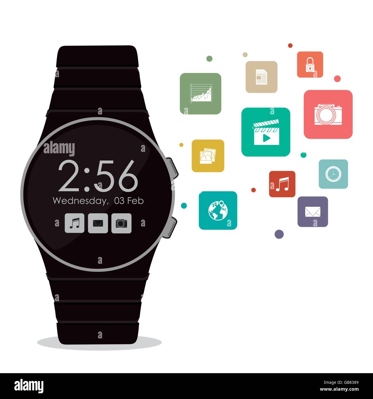 Watch icon. Wearable technology design. Vector graphic Stock Vector ...