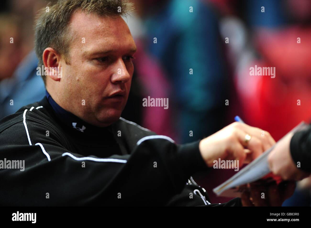 Barnsley manager simon davey signs autographs before kick off hi-res ...