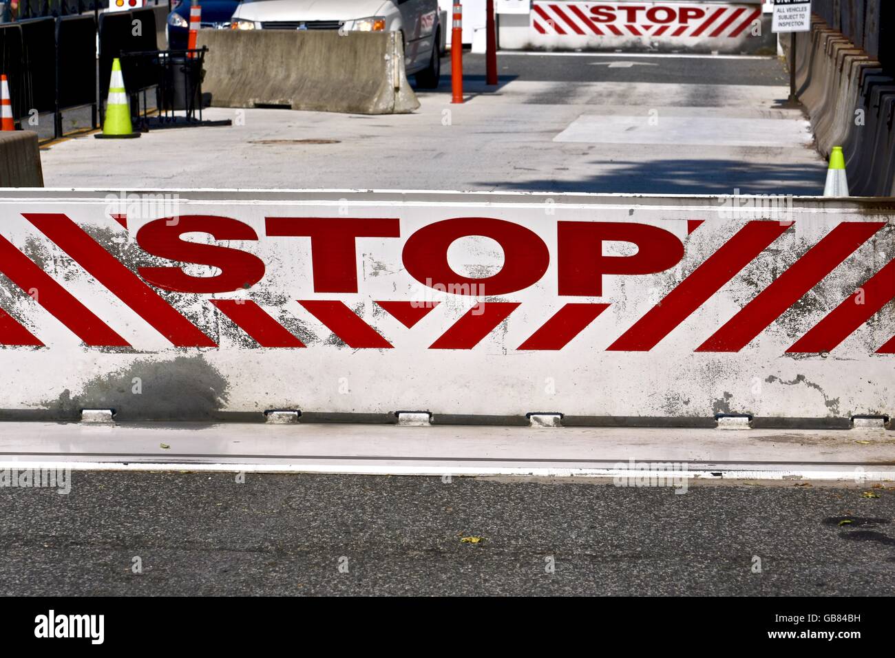 A road block at the entrance of the White house in Washington DC Stock ...