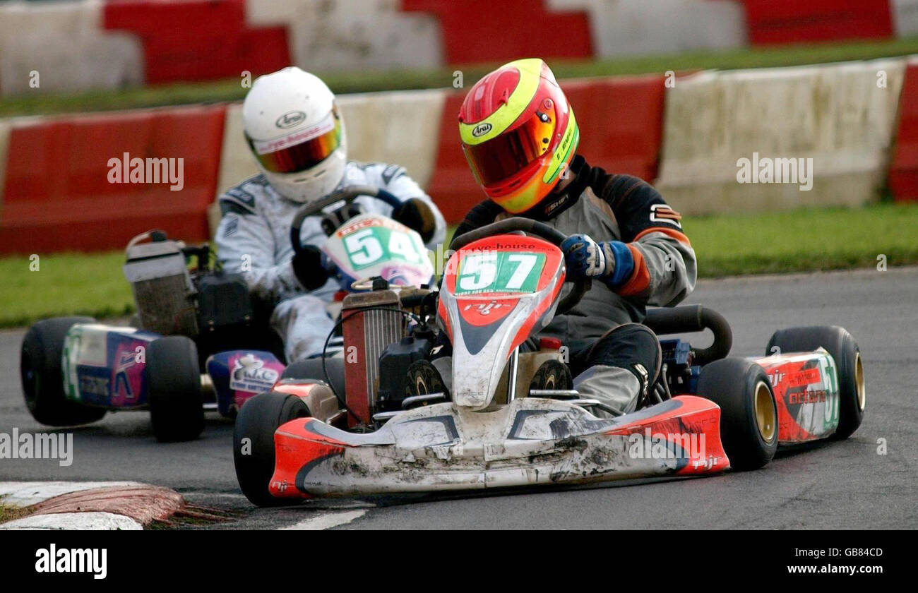 Kart racing at Hamilton's old track Stock Photo - Alamy