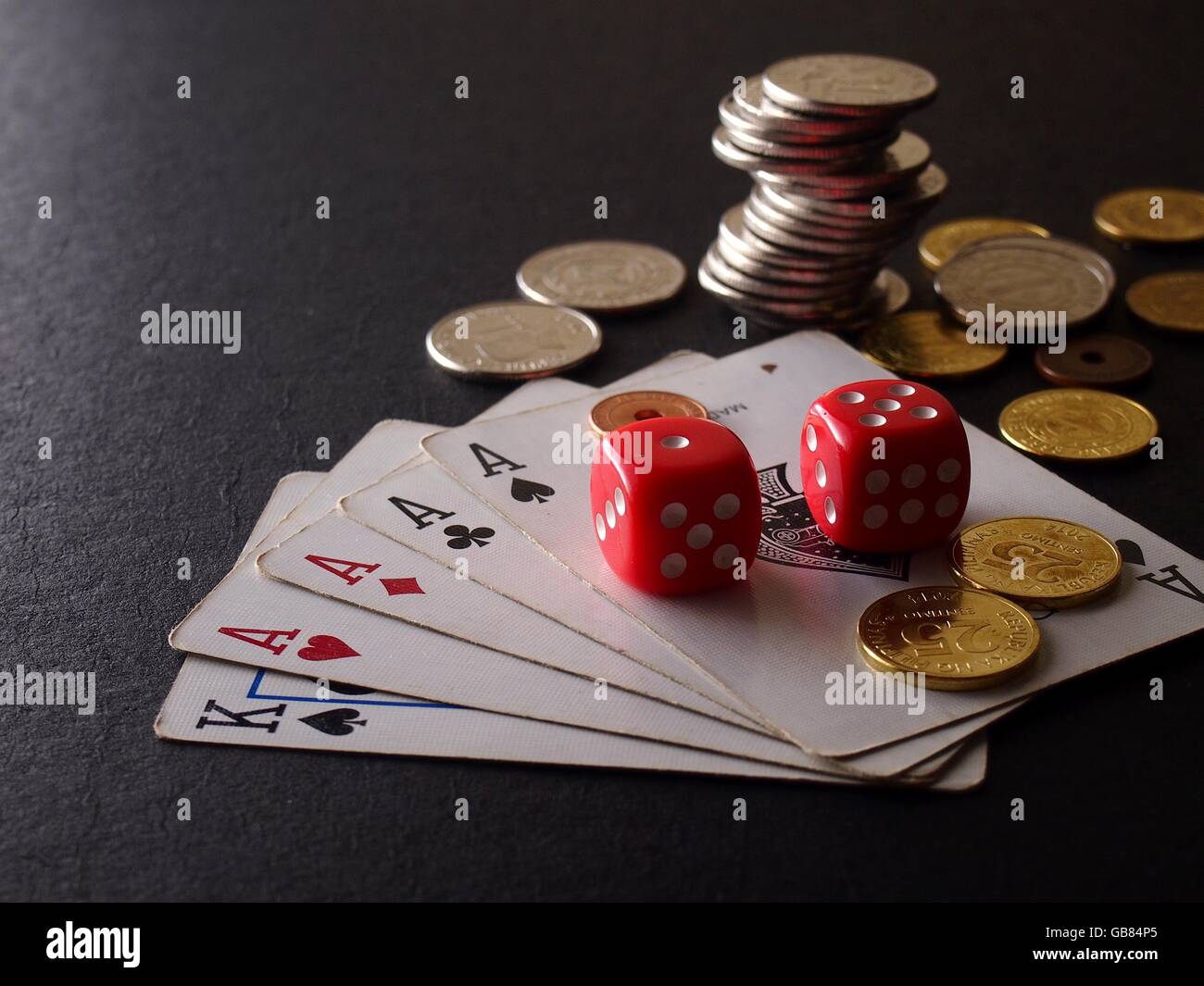 Two dice stack red hi-res stock photography and images - Alamy
