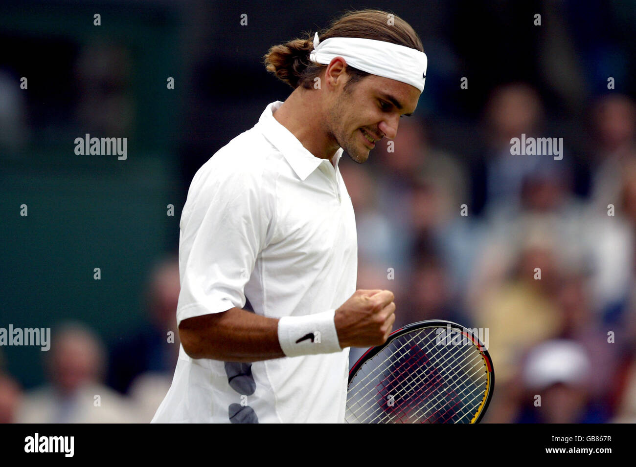 Tennis - Wimbledon 2003 - Semi-final, Andy Roddick v Roger Federer ...