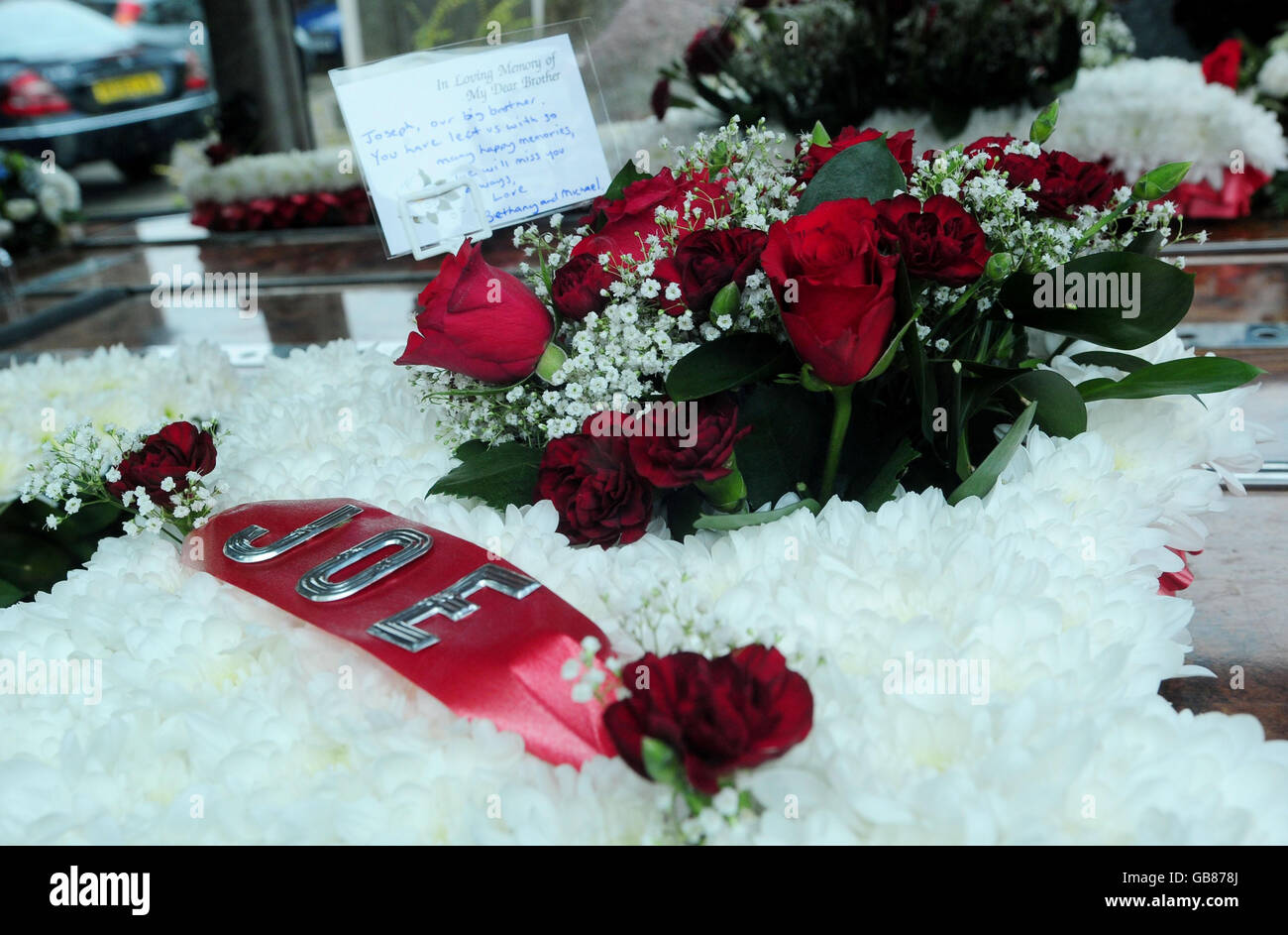 A floral tribute for Joseph Lappin from his brother and sister, Michael ...