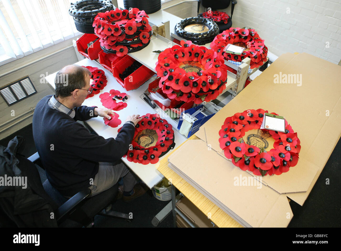 Royal British Legion Poppy Factory Stock Photo - Alamy