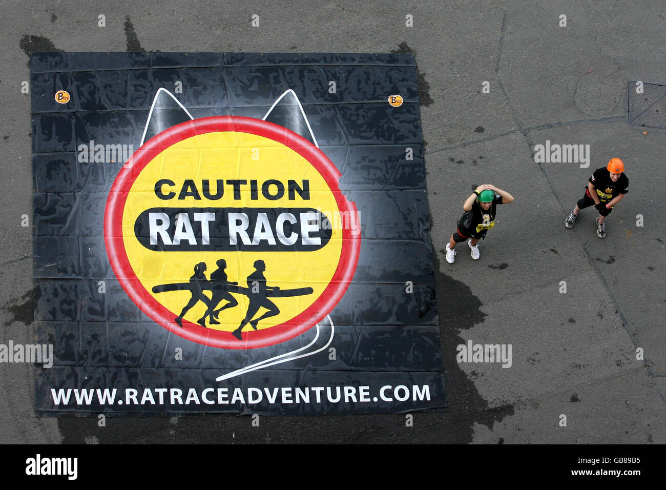 Competitors compete on Day2 of the Rat Race Urban Adventure in London ...