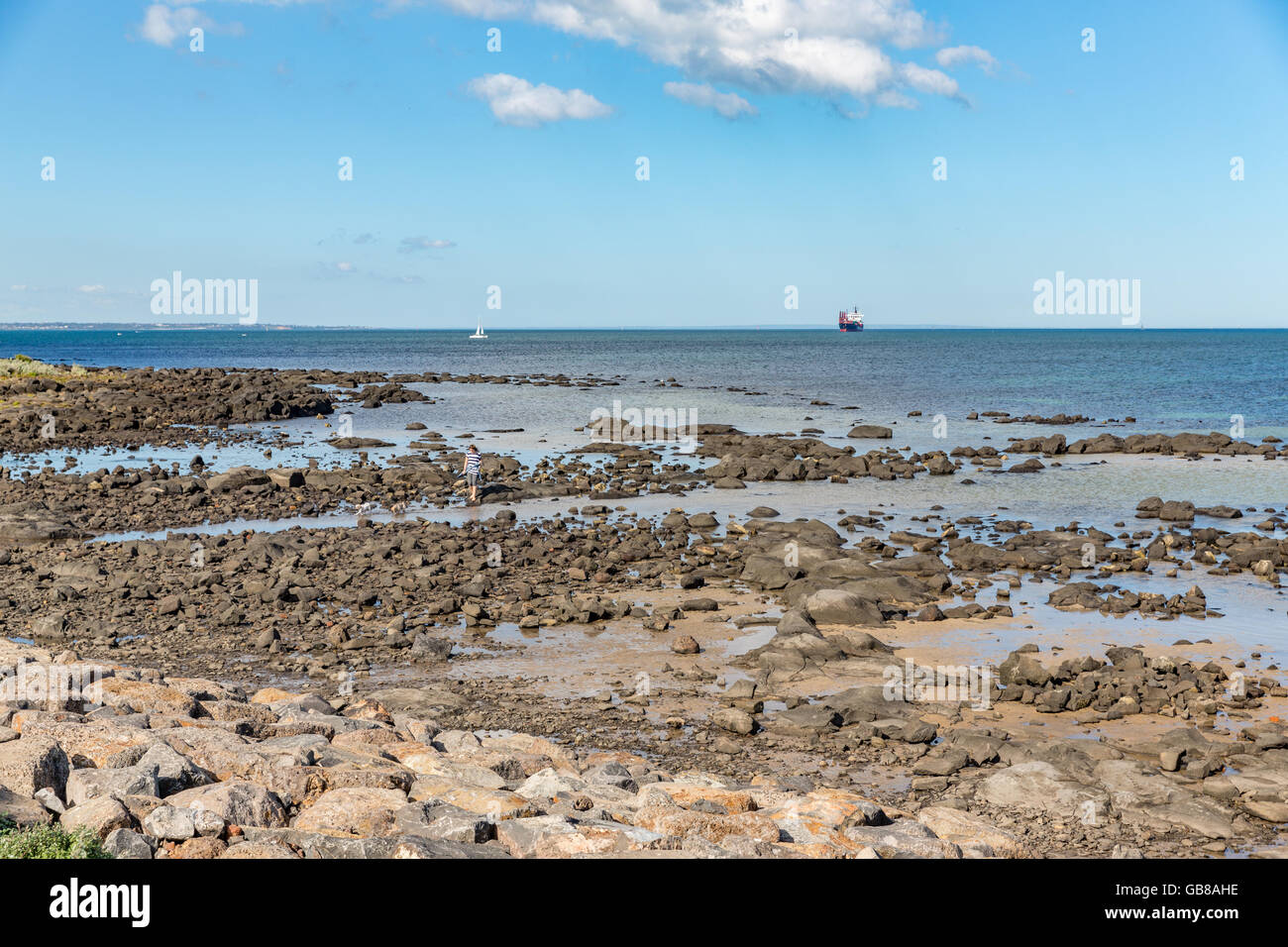 Rock breakwaters at Williamstown, Victoria, Australia Stock Photo - Alamy
