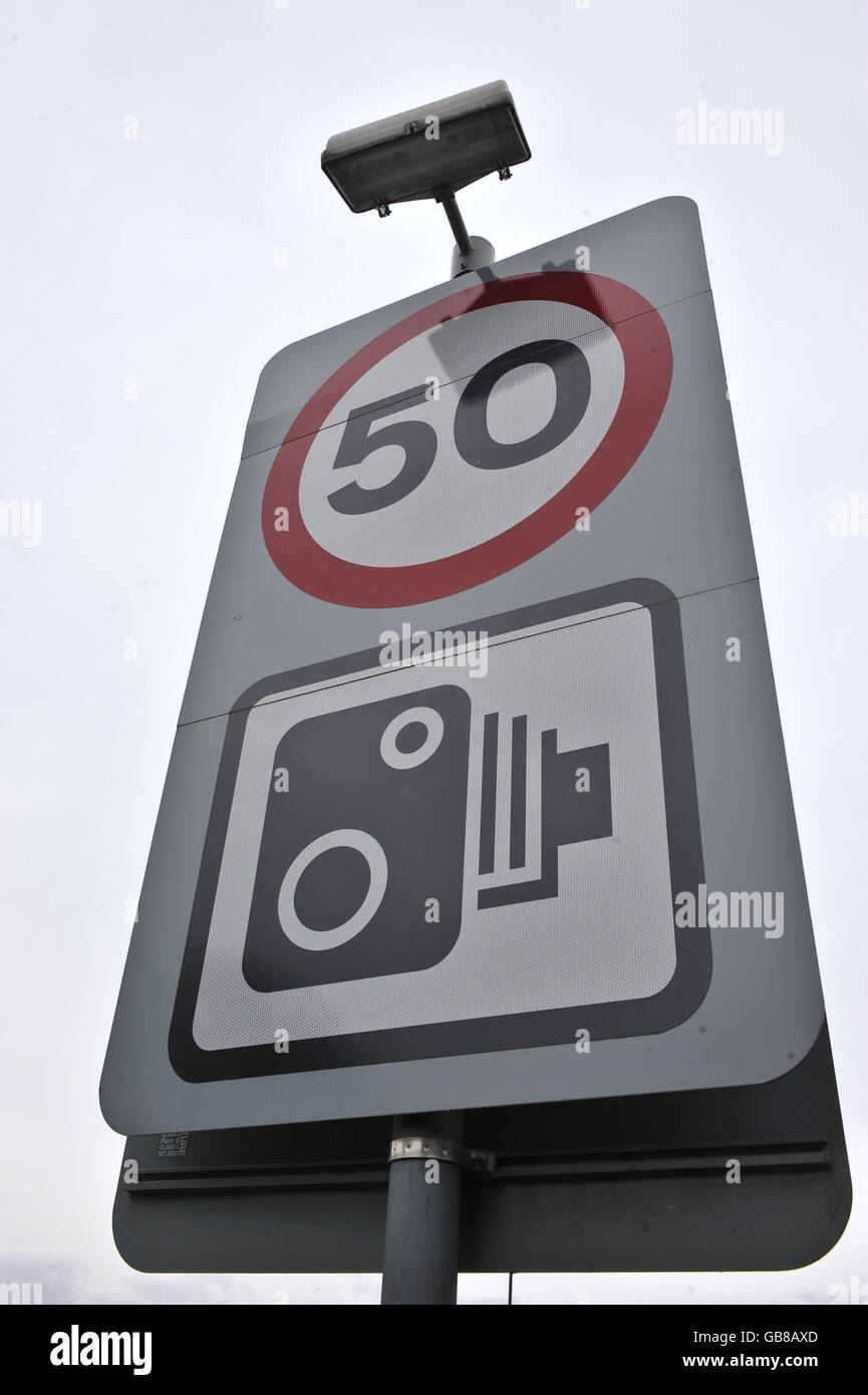 Stock - Speed Camera's. A 50mph sign with speed camera symbol ...