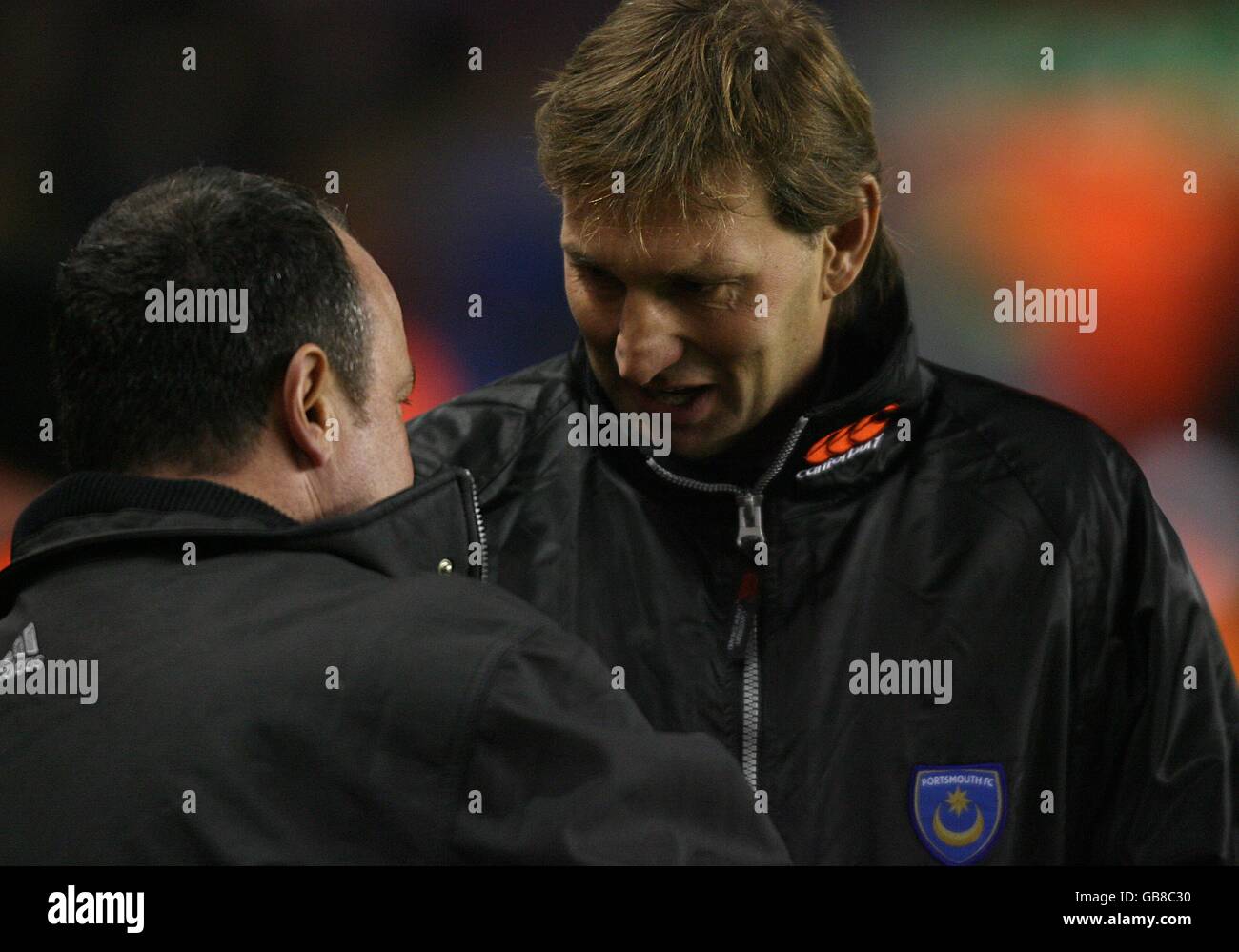 Portsmouth's new manager Tony Adams and Liverpool's manager Rafael ...