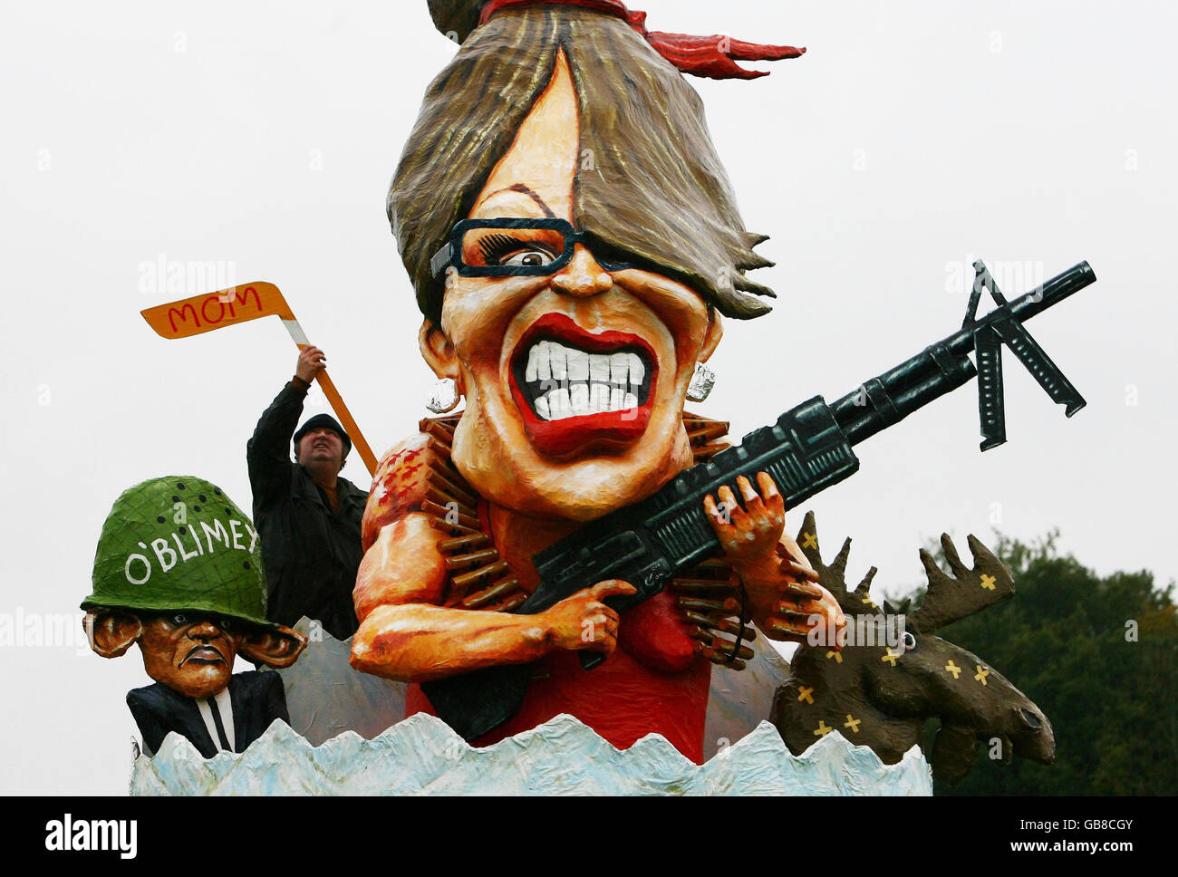 An effigy of U.S. vice-presidential candidate Sarah Palin, accompanied ...