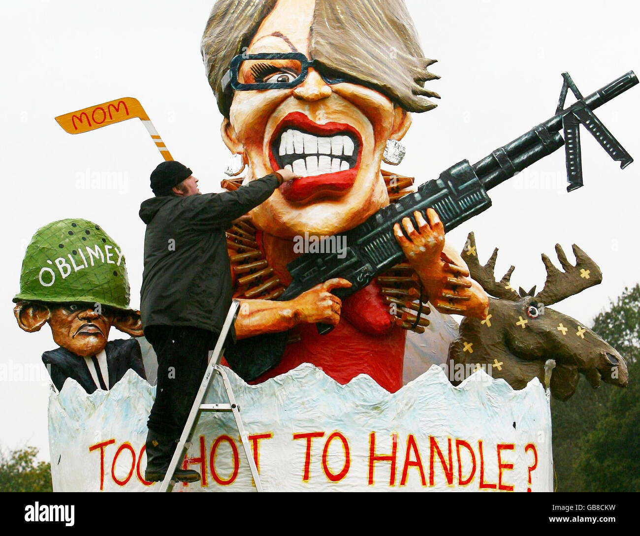 An effigy of U.S. vice-presidential candidate Sarah Palin, accompanied ...