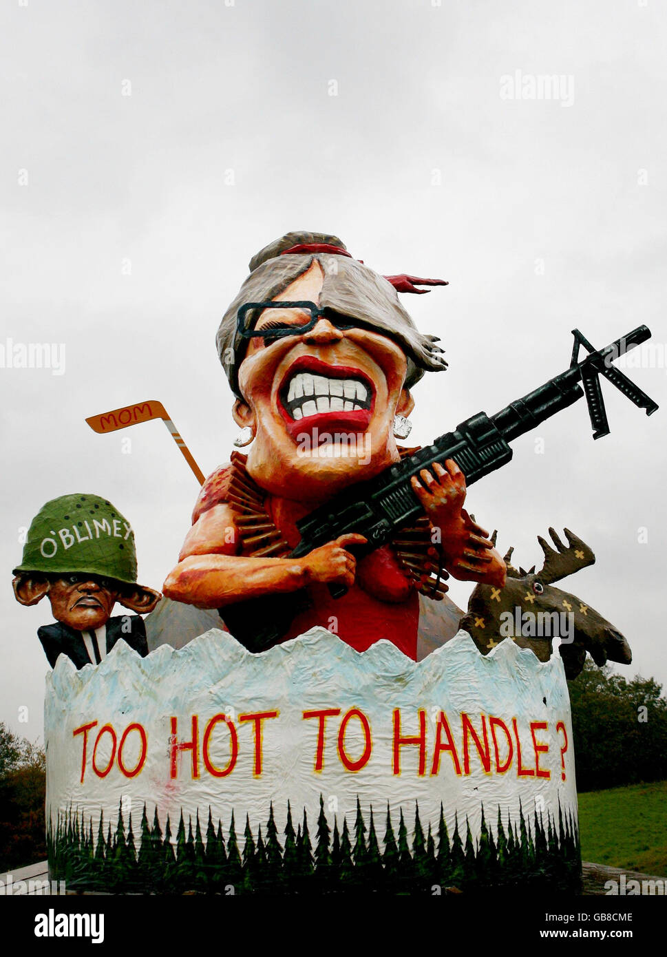 An effigy of U.S. vice-presidential candidate Sarah Palin, accompanied ...