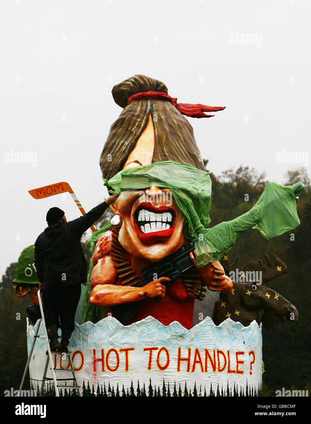 An effigy of U.S. vice-presidential candidate Sarah Palin, accompanied ...