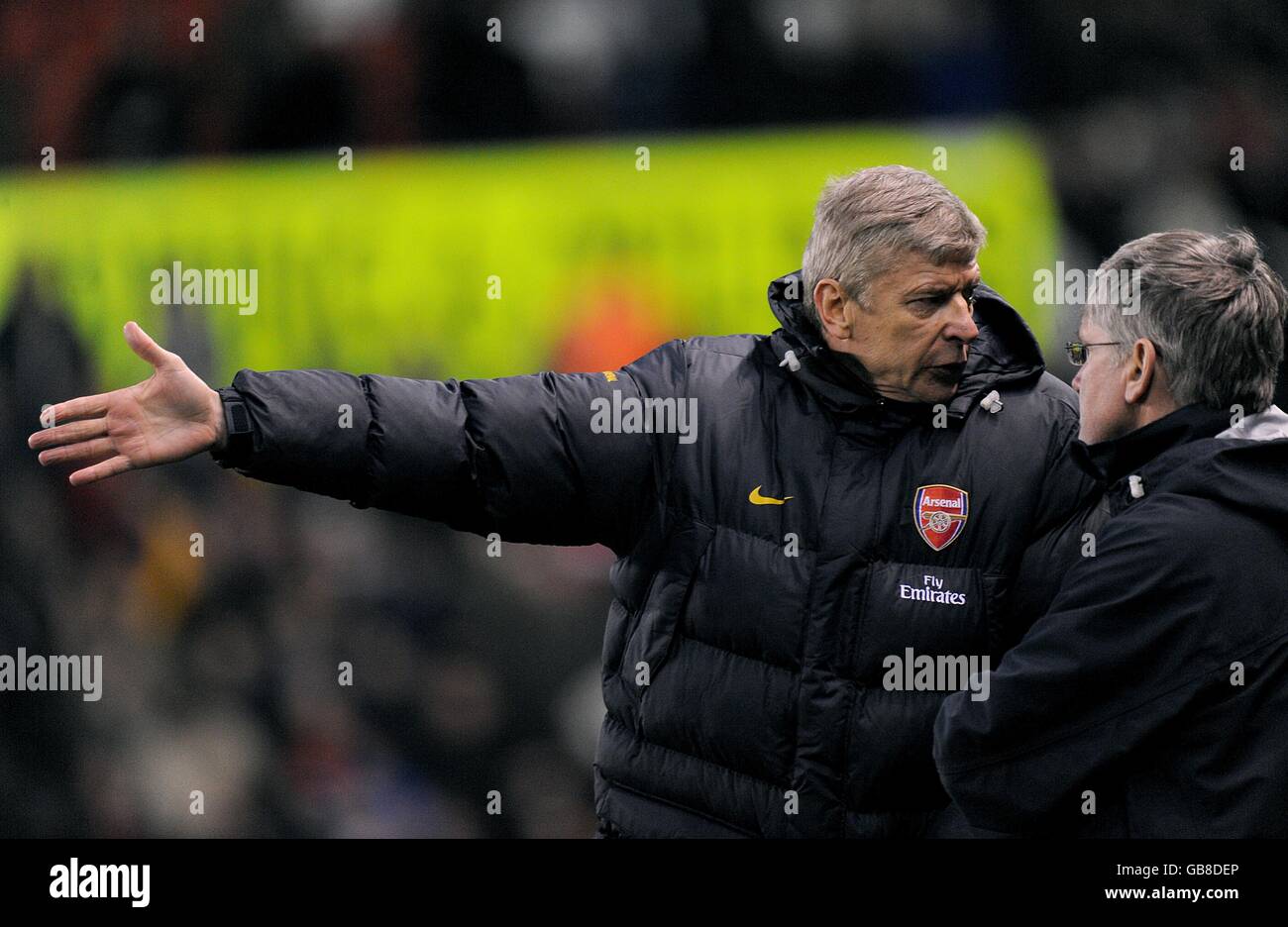 Arsenals manager arsene wenger and assistant pat rice hi-res stock ...