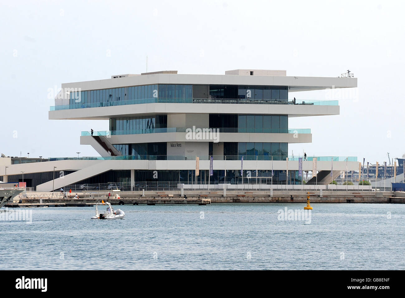 The Americas Cup building at the Valencia street circuit, ahead of this ...