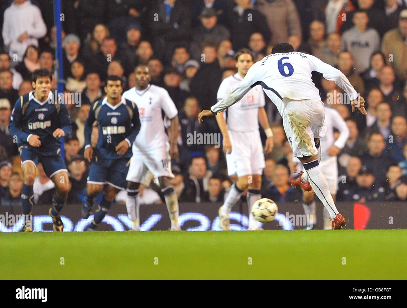 Tottenham Hotspur's Tom Huddlestone scores their second goal Stock ...