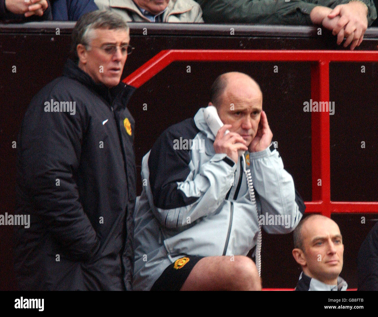 Manchester United's Assistant Manager Mike Phelan takes instructions ...