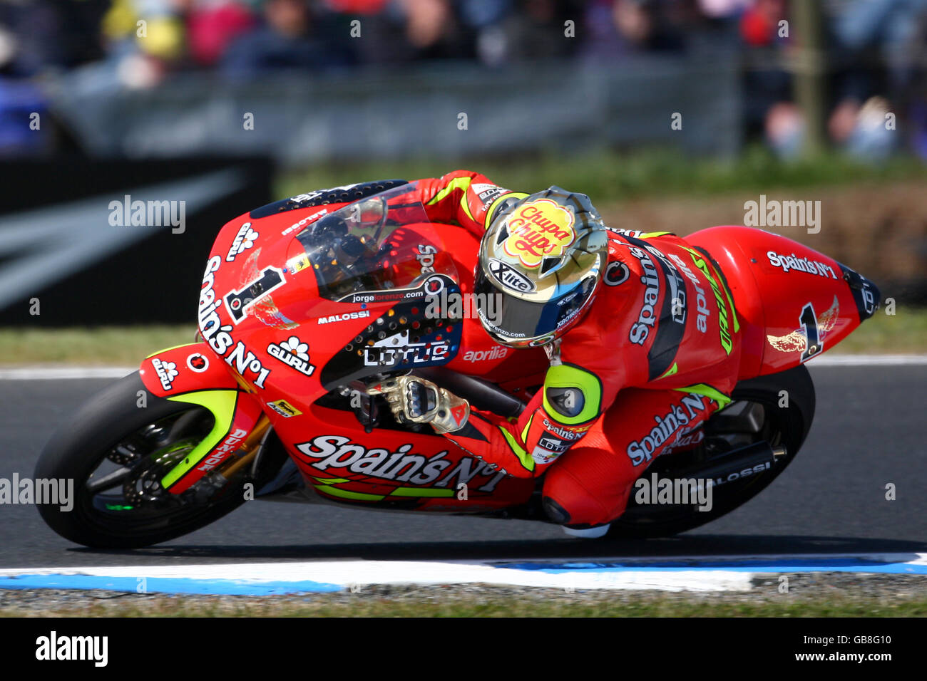 Fortuna Aprilia's Jorge Lorenzo (SPA) during the 250cc Race Stock Photo ...