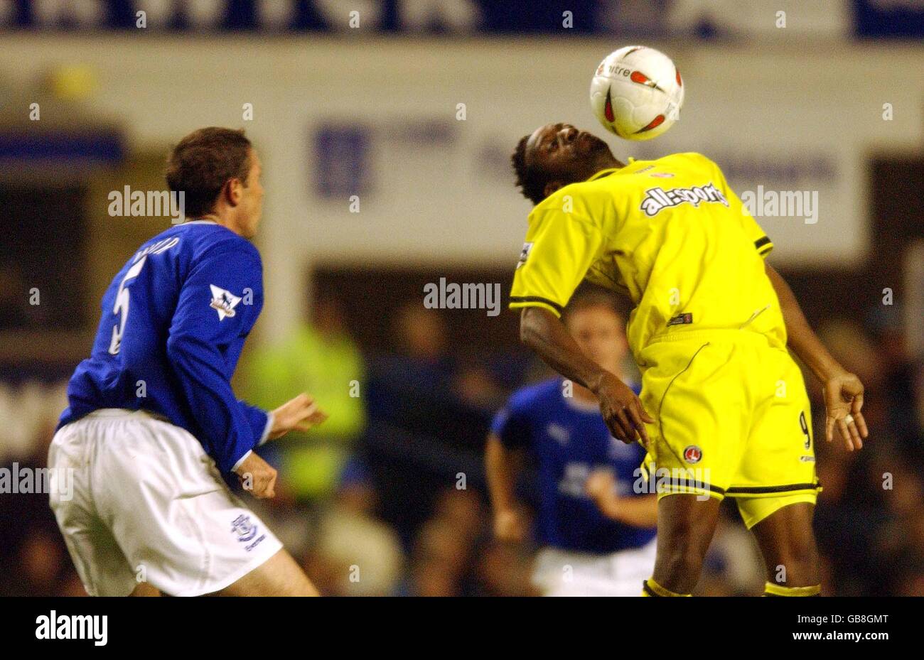 Charlton Athletic's Jason Euell controls the ball on his chest as ...