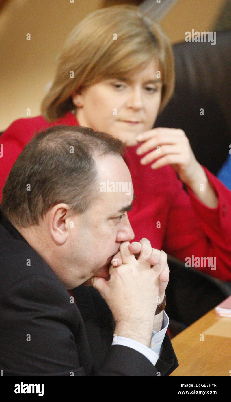 Scottish First Minister Alex Salmond with deputy SNP leader Nicola ...