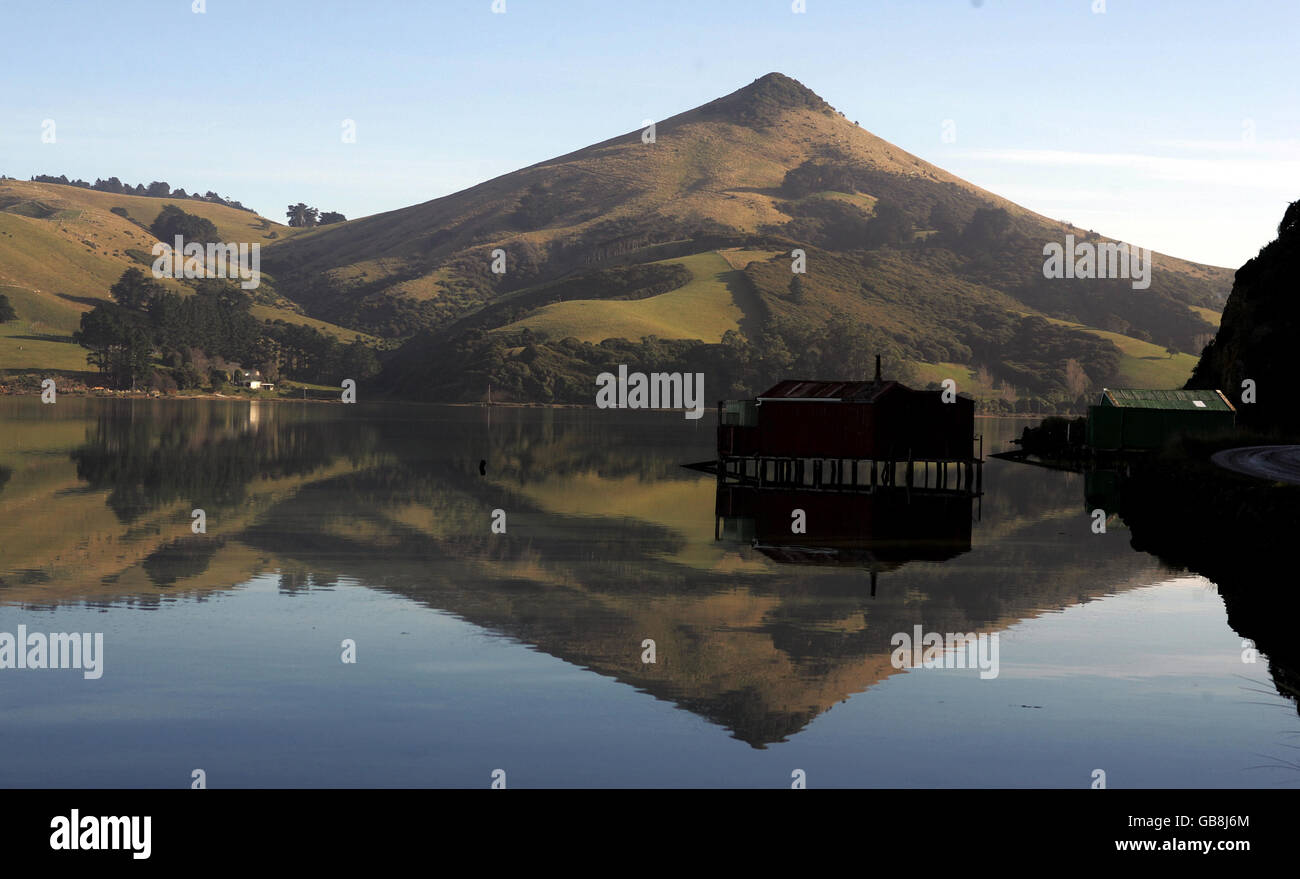 Hoopers Inlet on the Otago Peninsular on the South Island New Zealand ...