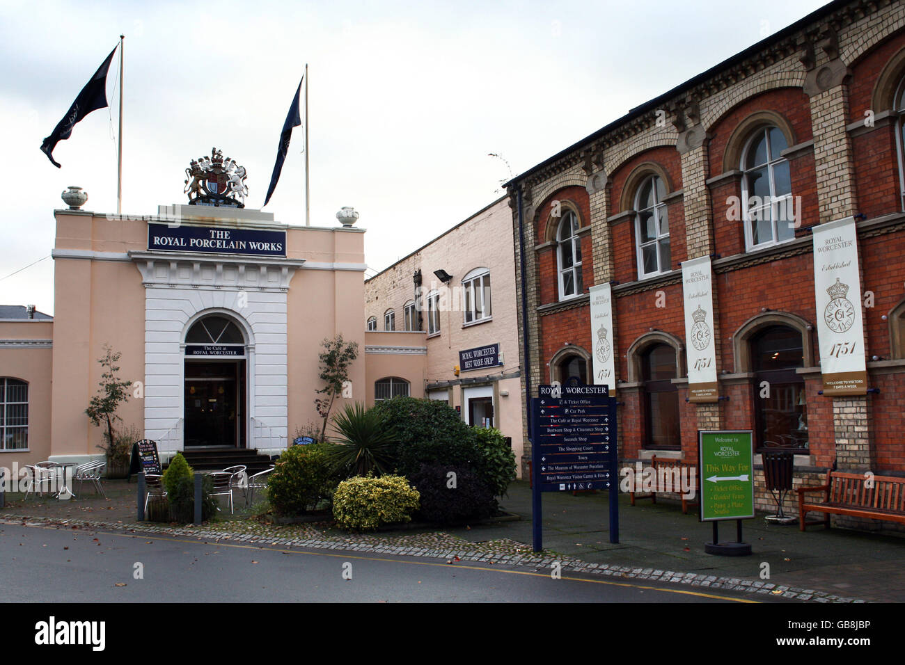 General view of the royal worcester factory shop in worcester hi-res ...