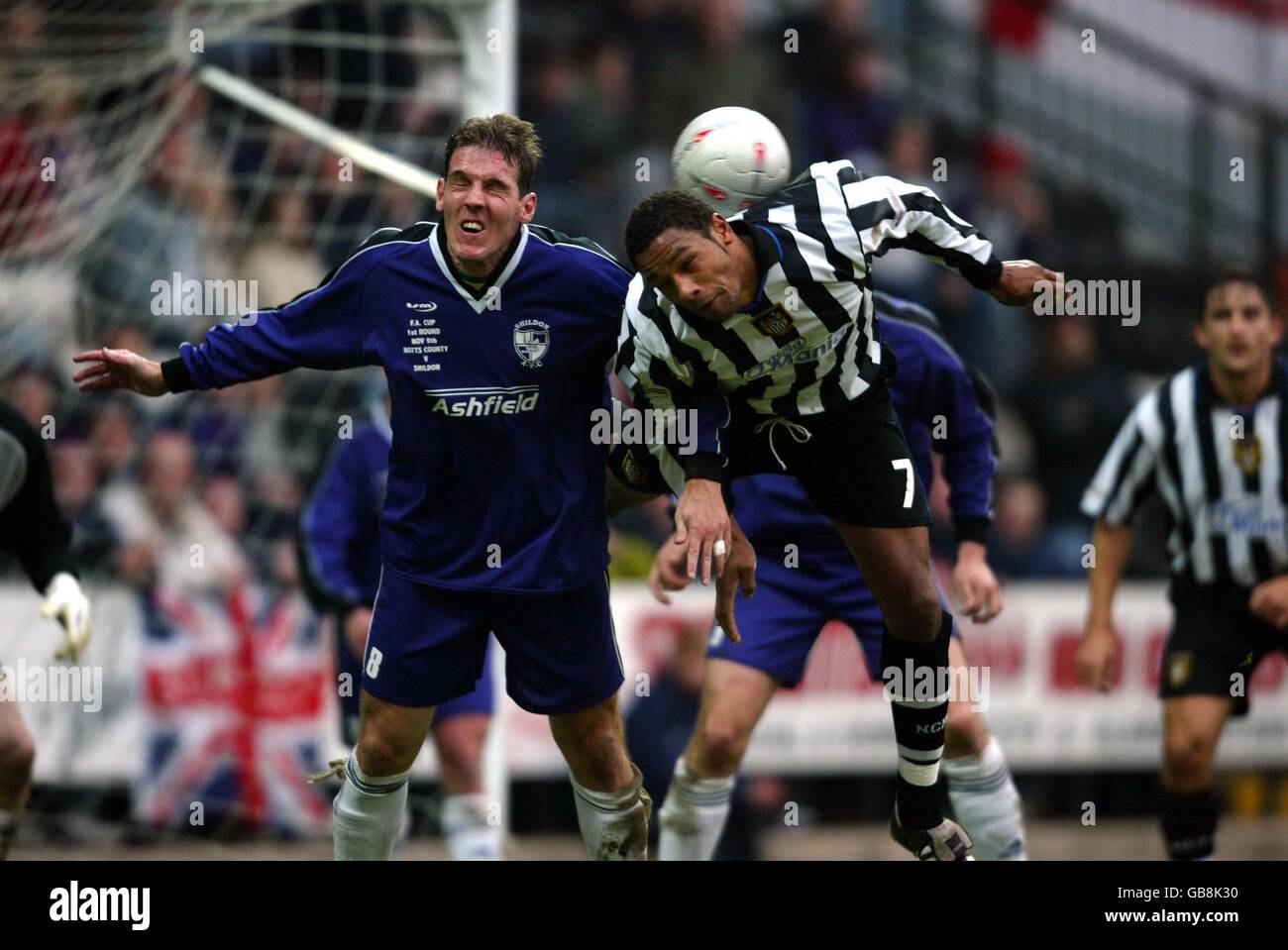 Notts countys clive platt wins the header hi-res stock photography and ...
