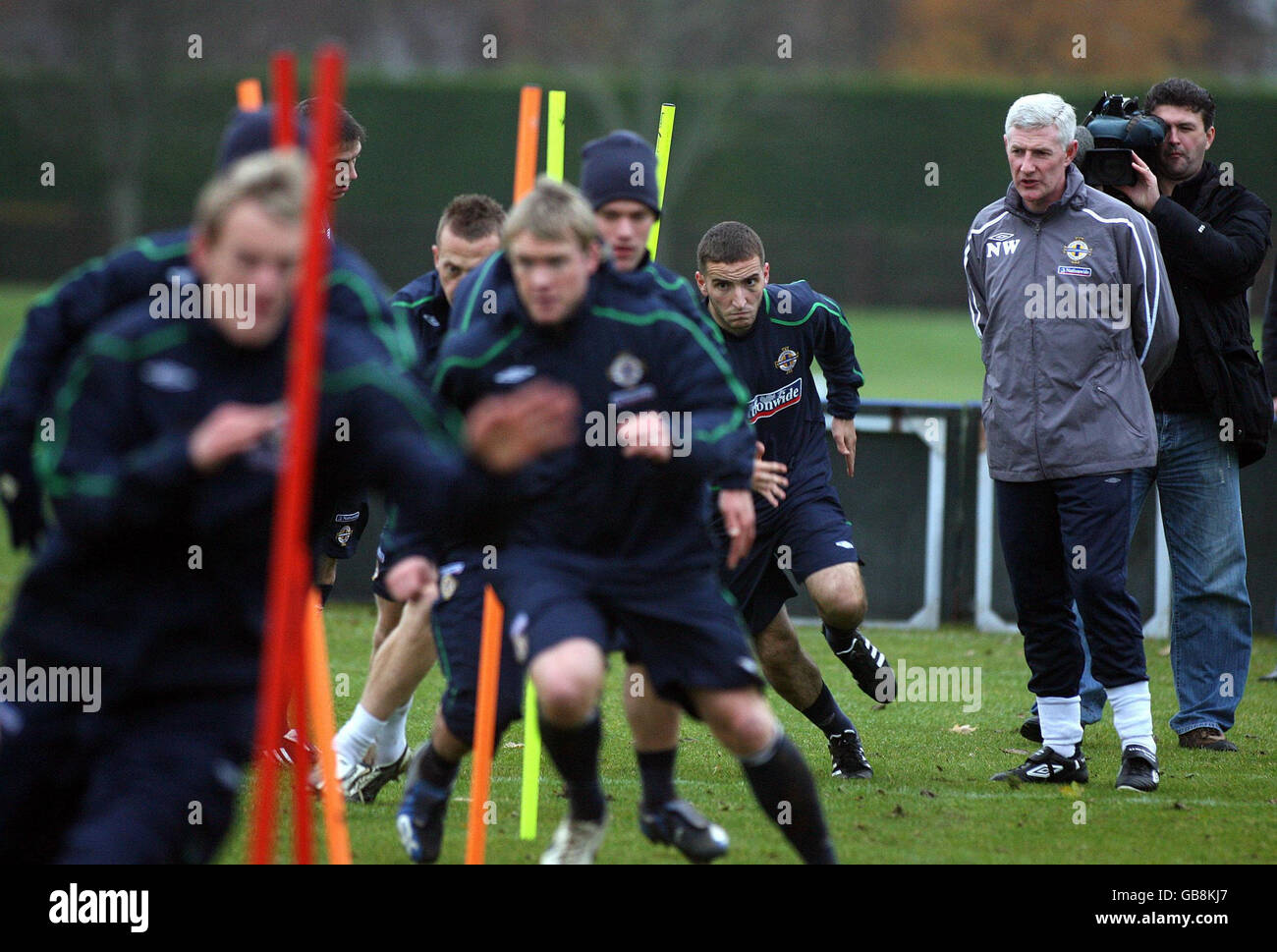 Soccer northern ireland training session greenmount hi-res stock ...