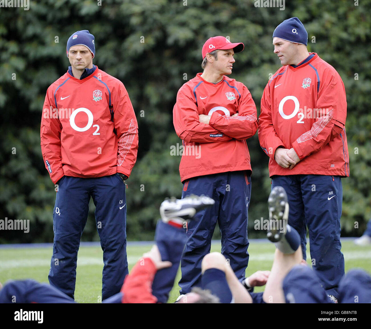 England Rugby Coaches (L-R): Calvin Morriss, Brian Smith and John Wells ...