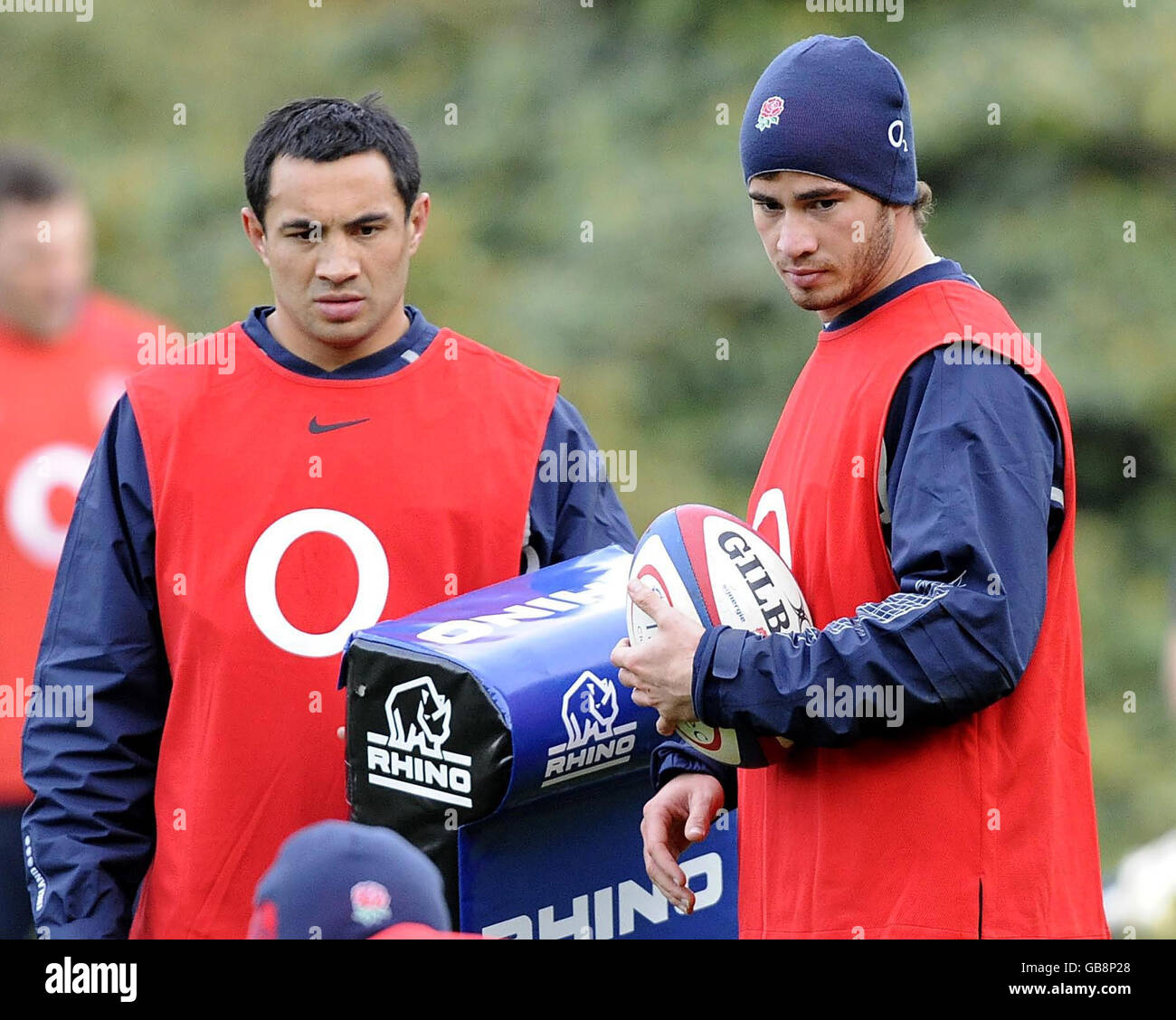 England Rugby player Riki Flutey (left) and Danny Cipriani during a ...