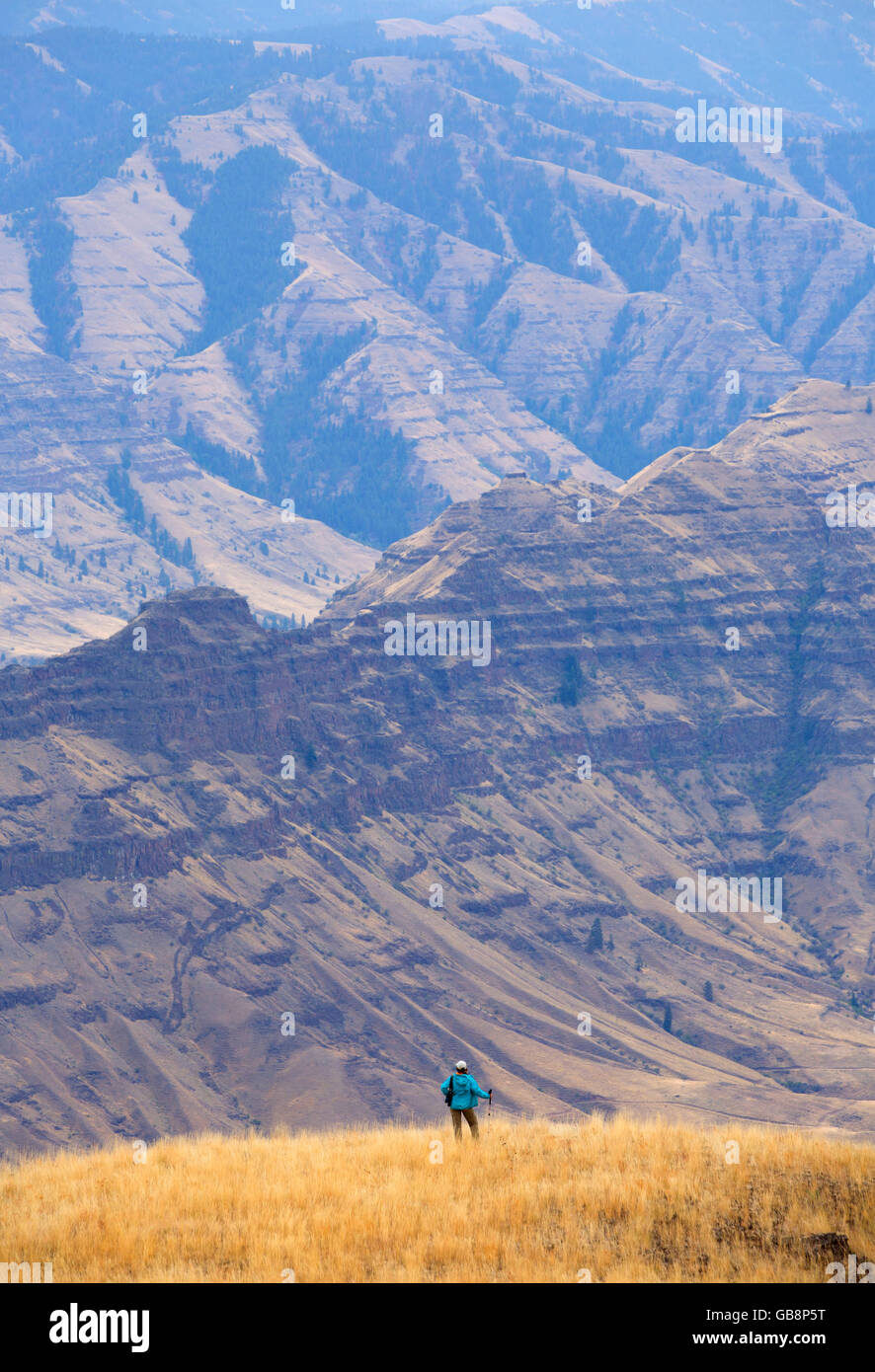 Imnaha River canyon from Spain Saddle Trail, Hells Canyon National Recreation Area, Oregon Stock ...