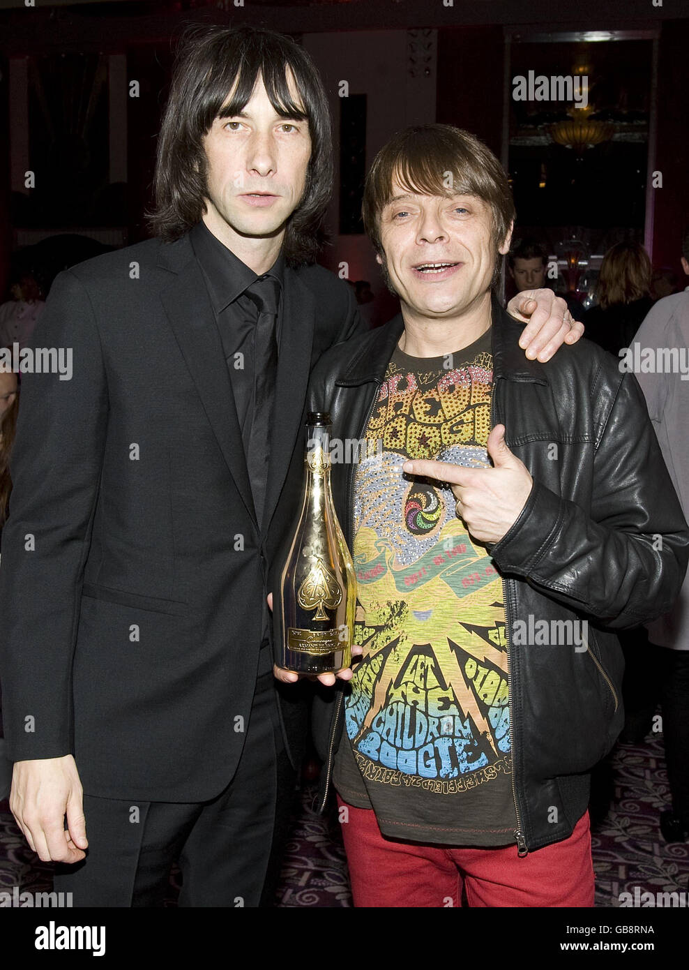 Primal Scream band members Bobby Gillespie (left) and Mani at the ...