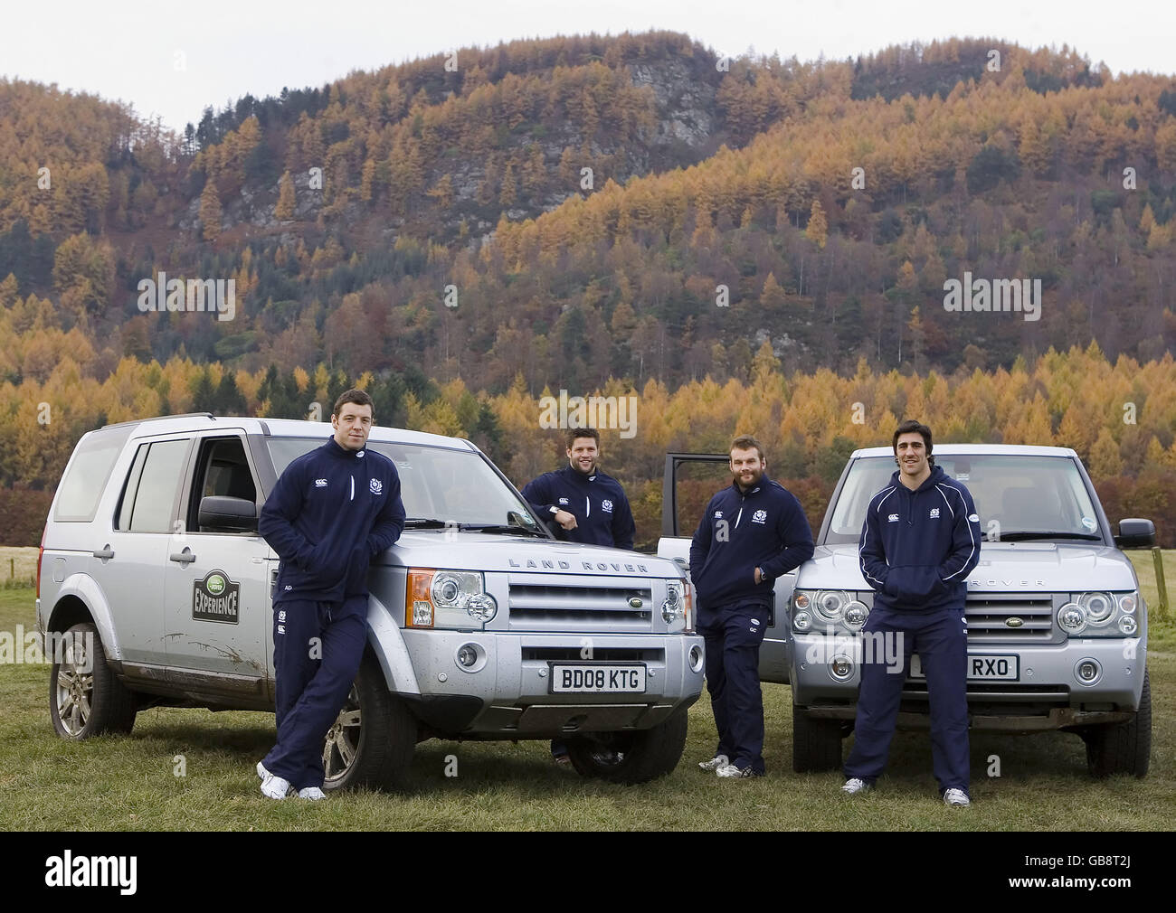 Scottish International rugby team members Alasdair Dickinson, Allister ...