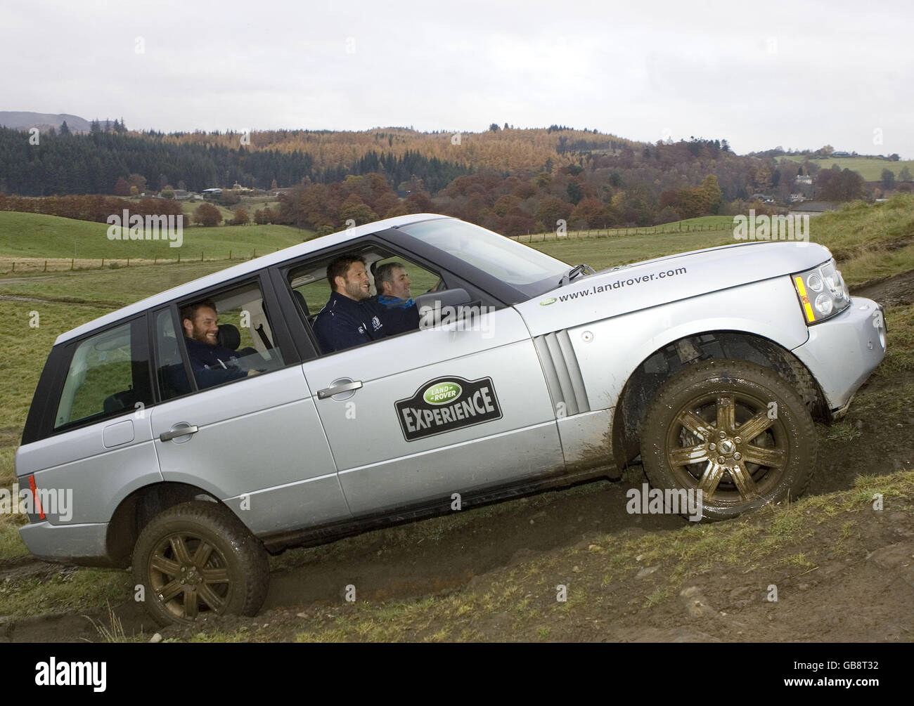 Scottish International rugby team member Allister Hogg driving as Geoff ...