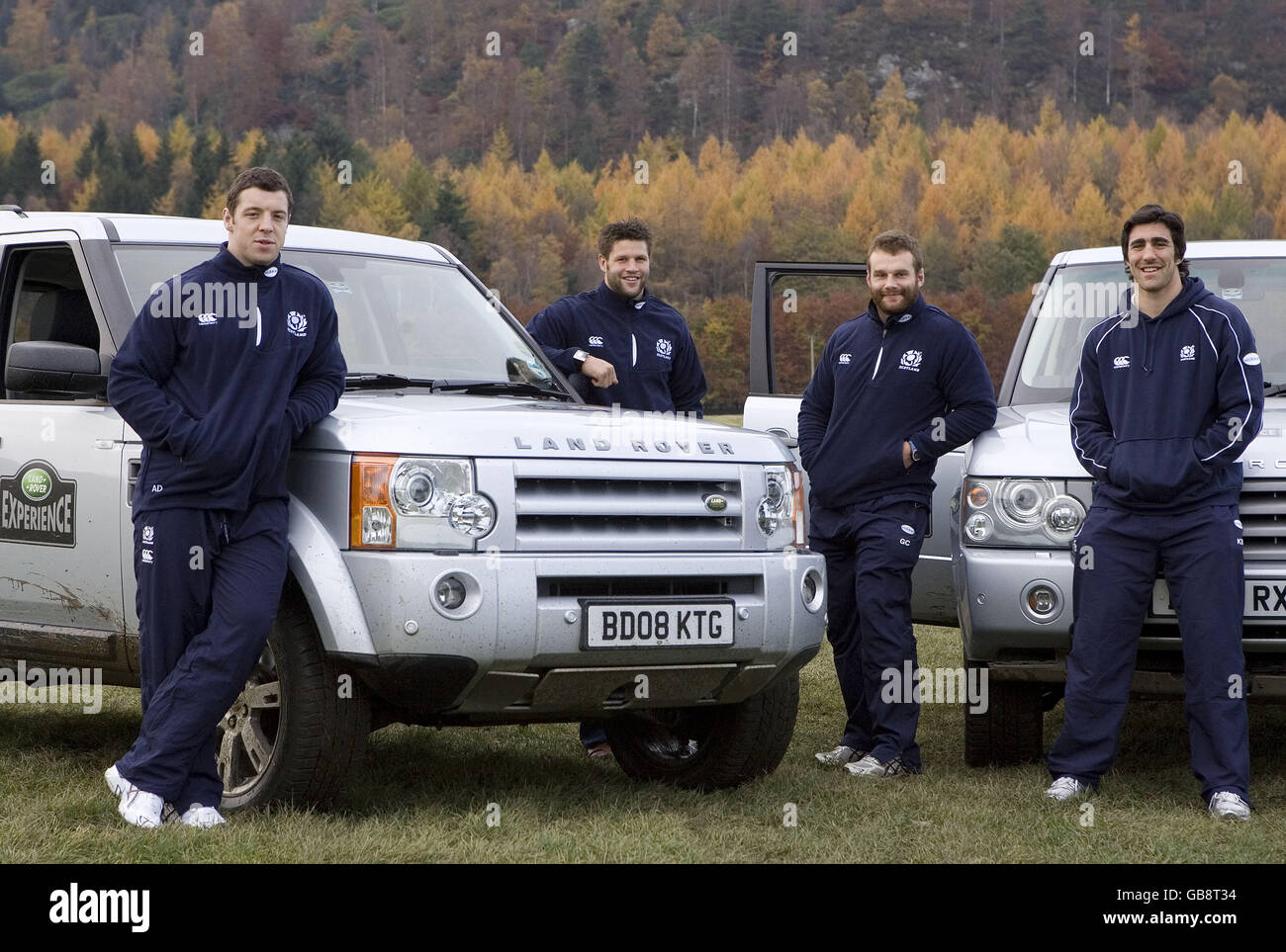 Scottish International rugby team members Alasdair Dickinson, Allister ...