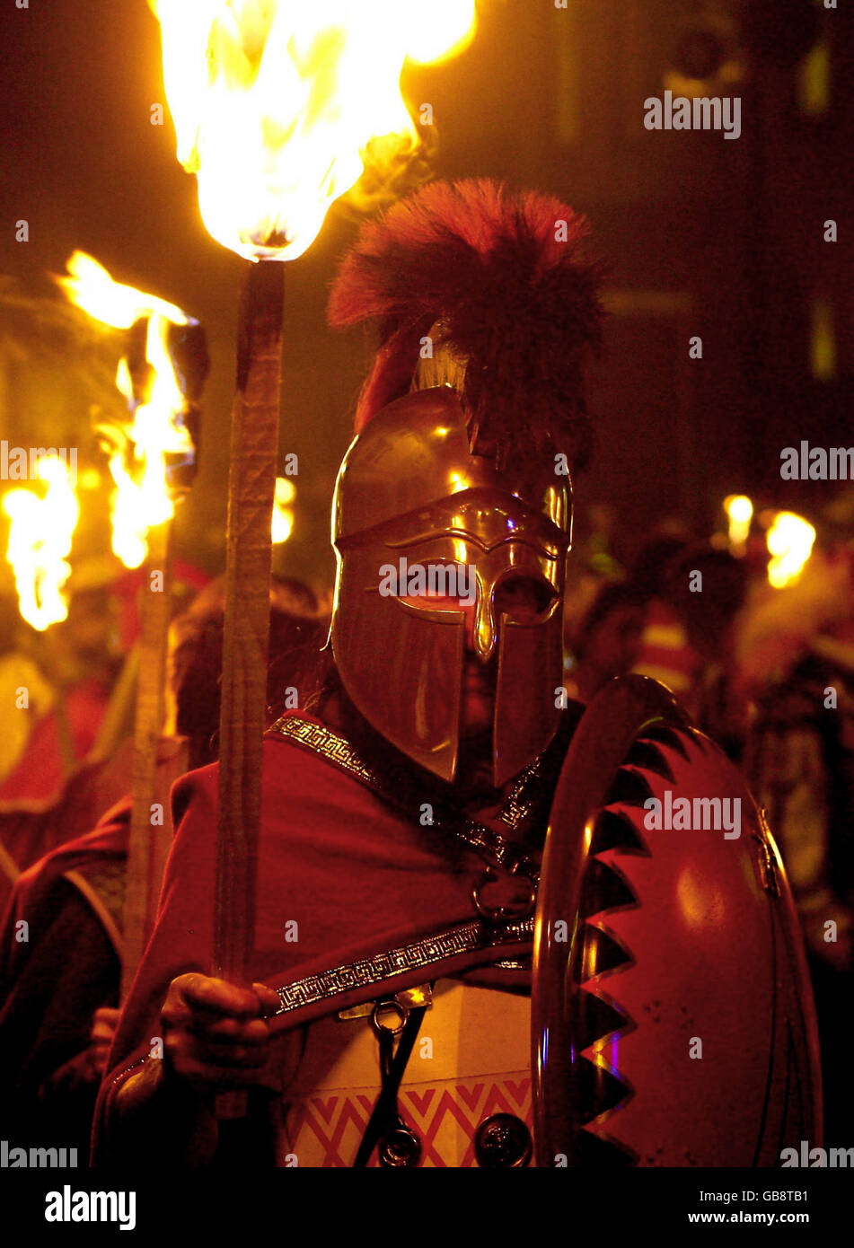 Bonfire Night. Lewes Bonfire Society's parade through Lewes, in East ...