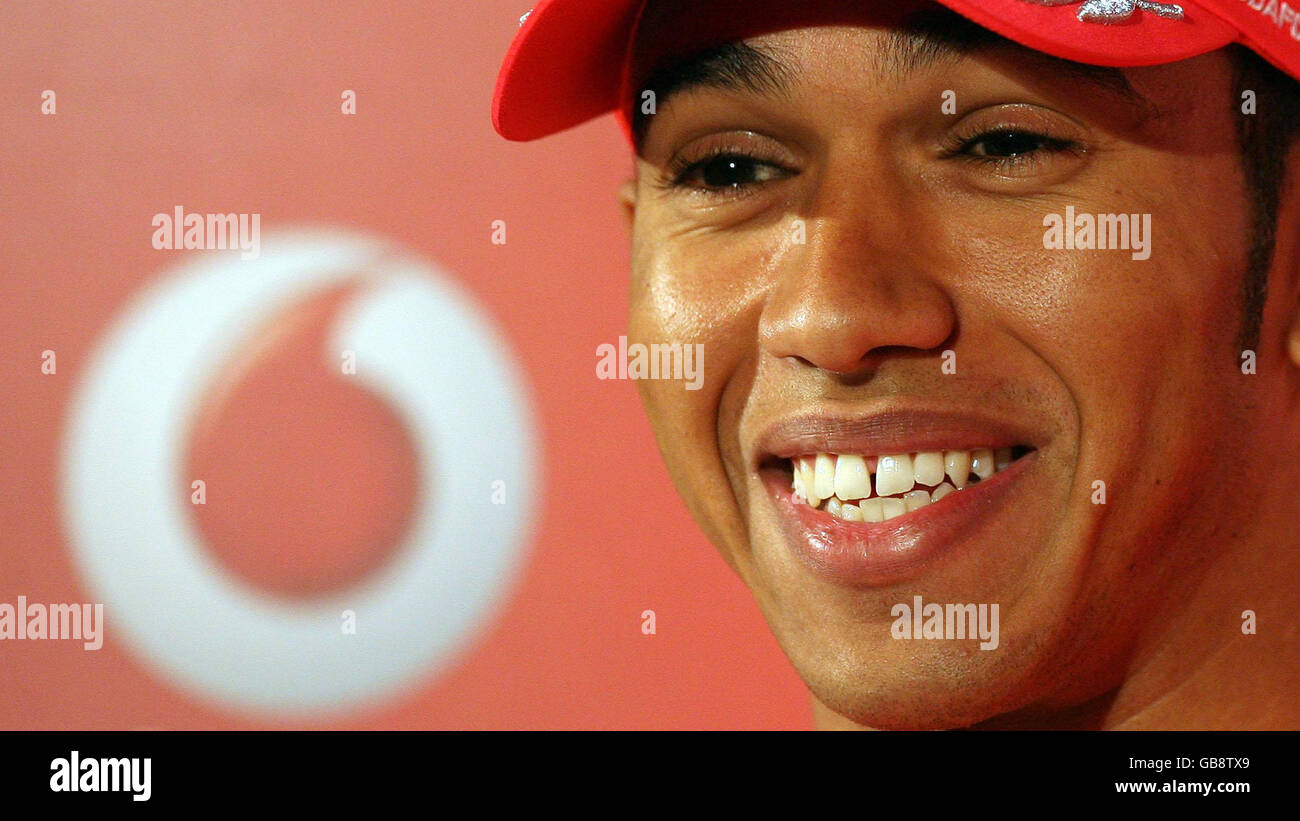 Lewis hamilton launches the blackberry storm london hi-res stock ...