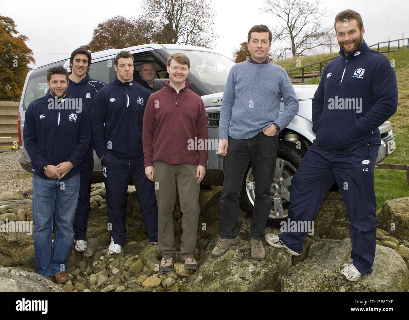 Scottish International rugby team members Allister Hogg, Kelly Brown ...