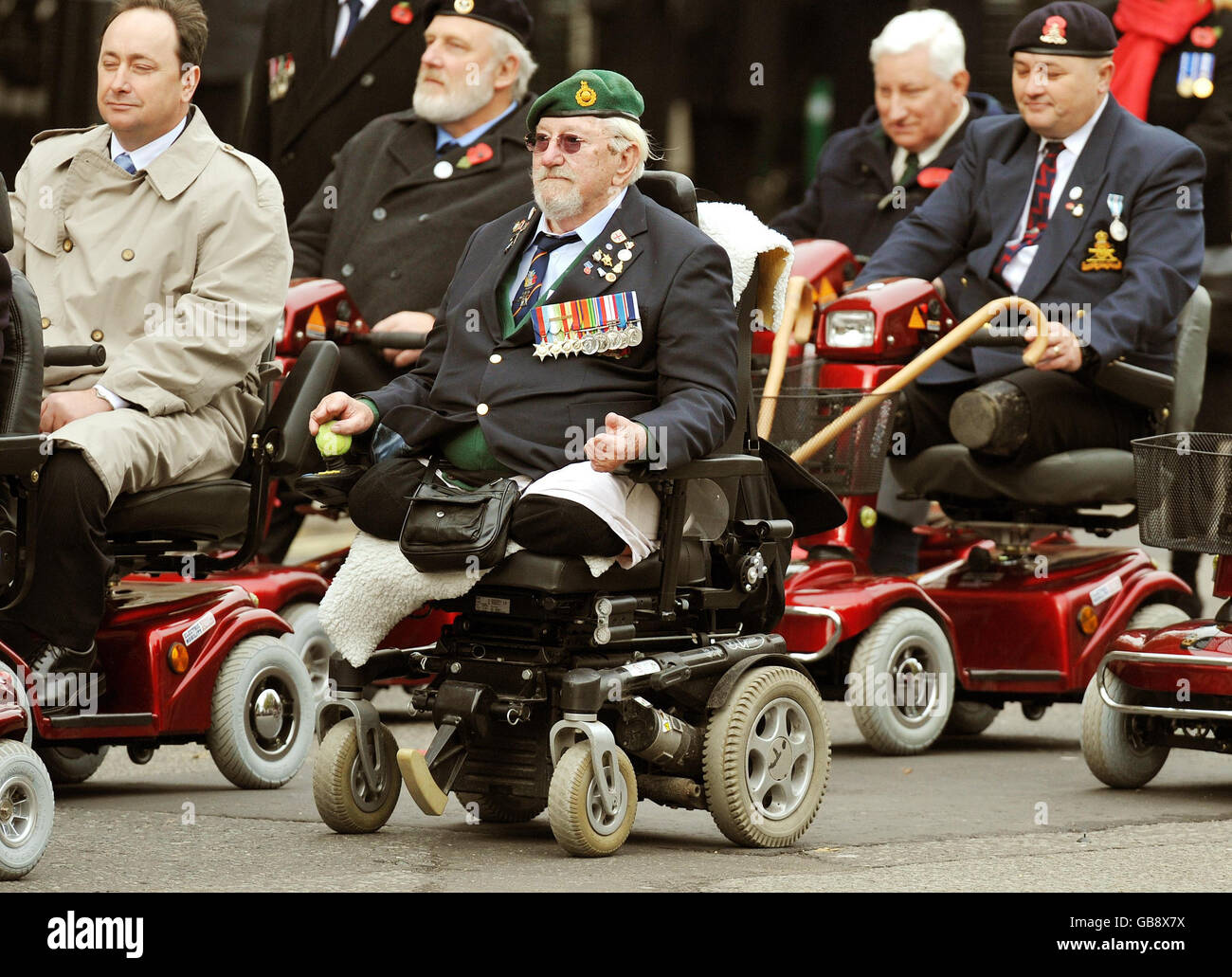 War veterans join a march during a Remembrance day service and parade ...