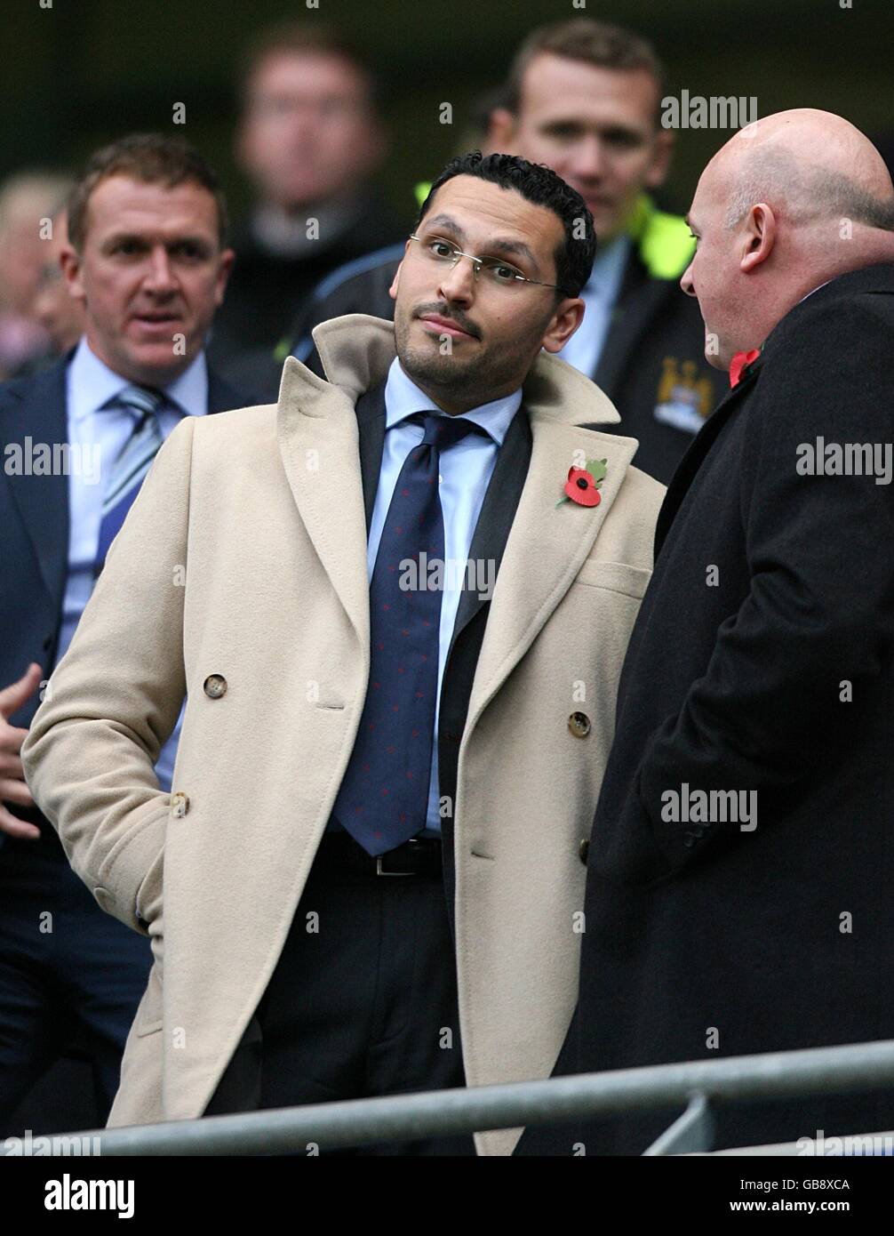 Manchester city chairman khaldoon al mubarak in the stands hi-res stock ...