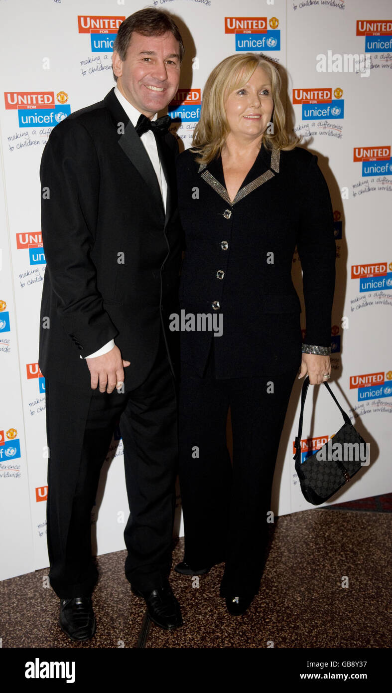 Bryan Robson and wife Denise arrive at Manchester United Football Club ...