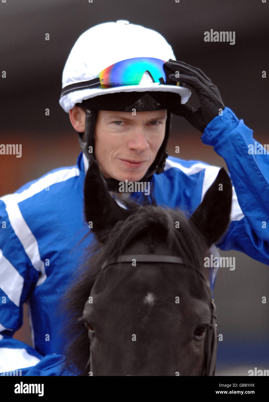 Jockey jamie spencer at southwell racecourse hi-res stock photography ...